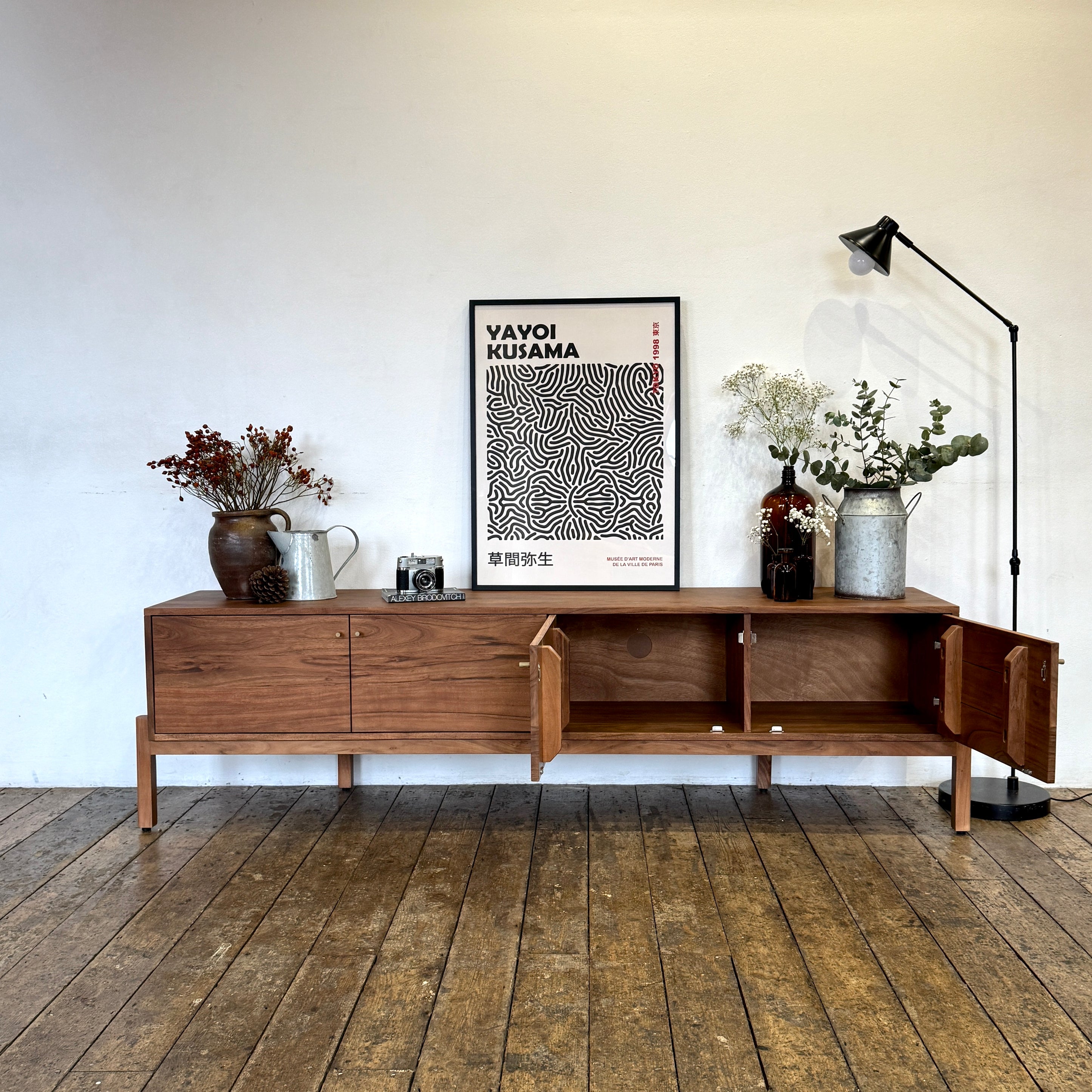 Lucca Solid Acacia Wood Large 4 Door TV Stand – COKU Limited