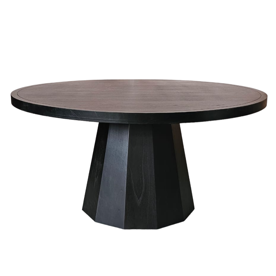 Prisma Round Solid Mindi Wood Dining Table Black (3 Sizes) – COKU Limited